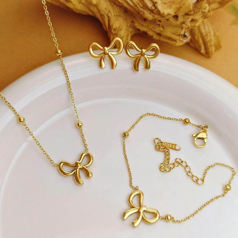 Bow Stainless Steel Set – Jewellery bazar